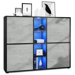 Vladon HIGHBOARD Cuba T&uuml;ren in Beton Oxid Optik