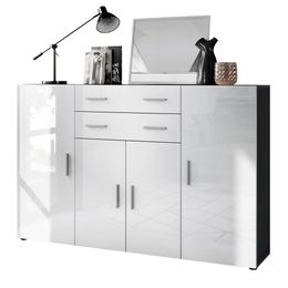 Vladon HIGHBOARD Aron Fronten in Wei&szlig; Hochglanz