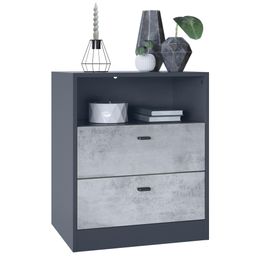 Vladon KOMMODE Pino Fronten in Beton Oxid Optik