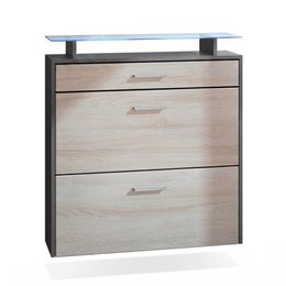 Vladon SCHUHSCHRANK Malea Fronten in Eiche s&auml;gerau