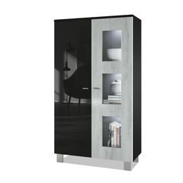 Vladon VITRINE Denjo T&uuml;r in Beton Oxid Optik