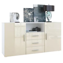 Vladon SIDEBOARD Skadu Front in Creme Hochglanz