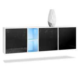 Vladon SIDEBOARD Cuba T&uuml;ren in Schwarz Hochglanz