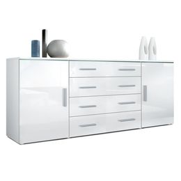 Vladon SIDEBOARD Verona Wei&szlig; Hochglanz