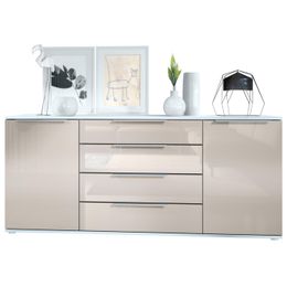 Vladon SIDEBOARD Porto Sandgrau Hochglanz
