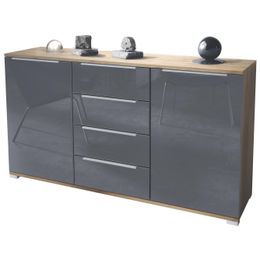Vladon SIDEBOARD Linio Grau Hochglanz