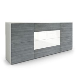 Vladon SIDEBOARD Rova Avola-Anthrazit / Wei&szlig; Hochglanz