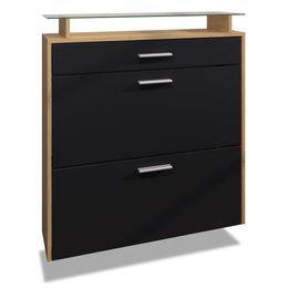 Vladon SCHUHSCHRANK Malea Schwarz matt