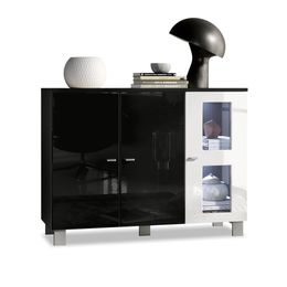 Vladon SIDEBOARD Denjo T&uuml;r in Wei&szlig; Hochglanz
