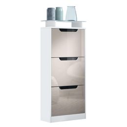 Vladon SCHUHSCHRANK Space Sandgrau Hochglanz