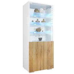 Vladon VITRINE Granada Eiche Natur
