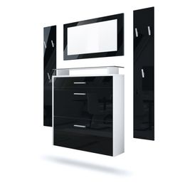 Vladon GARDEROBE Malea Front in Schwarz Hochglanz