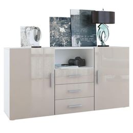 Vladon SIDEBOARD Skadu Front in Sandgrau Hochglanz