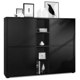 Vladon HIGHBOARD Cuba T&uuml;ren in Schwarz matt
