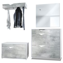 Vladon GARDEROBE Kolmio Fronten in Beton Oxid Optik