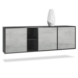 Vladon SIDEBOARD Cuba T&uuml;ren in Beton Oxid Optik
