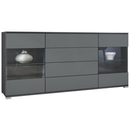 Vladon SIDEBOARD Bari Graphit Seidenmatt