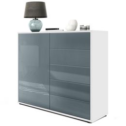 Vladon KOMMODE Ben Front in Grau Hochglanz