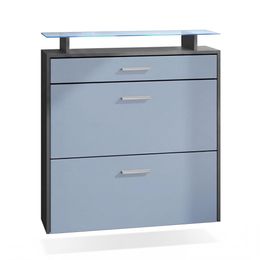 Vladon SCHUHSCHRANK Malea Fronten in Denim matt