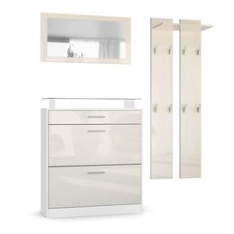 Vladon GARDEROBE Loret Front in Creme Hochglanz