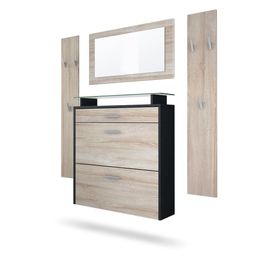 Vladon GARDEROBE Malea Front in Eiche s&auml;gerau