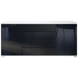 Vladon SIDEBOARD Faro Schwarz Hochglanz