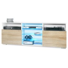 Vladon LOWBOARD Granada Front in Eiche s&auml;gerau
