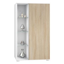 Vladon VITRINE Davos Eiche s&auml;gerau