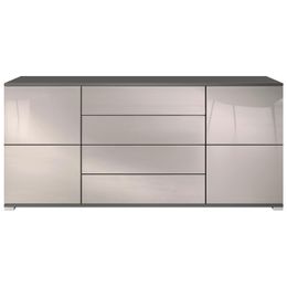 Vladon SIDEBOARD Rova Sandgrau Hochglanz