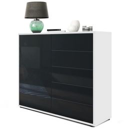 Vladon KOMMODE Ben Front in Schwarz Hochglanz