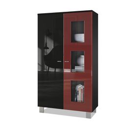Vladon VITRINE Denjo T&uuml;r in Bordeaux Hochglanz