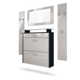 Vladon GARDEROBE Malea Front in Sandgrau Hochglanz