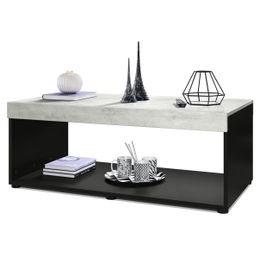Vladon COUCHTISCH Pure Tischplatte und Blenden in Beton Oxid Optik