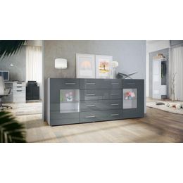Vladon SIDEBOARD Noah Grau Hochglanz