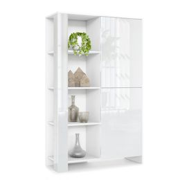 Vladon HIGHBOARD Canto Wei&szlig; Hochglanz