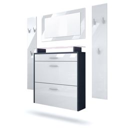 Vladon GARDEROBE Malea Fronten in Wei&szlig; Hochglanz