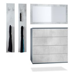 Vladon GARDEROBE Horizon Beton Oxid Optik
