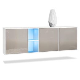 Vladon SIDEBOARD Cuba T&uuml;ren in Sandgrau Hochglanz