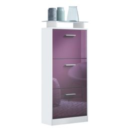 Vladon SCHUHSCHRANK Lavia Front in Brombeer Hochglanz