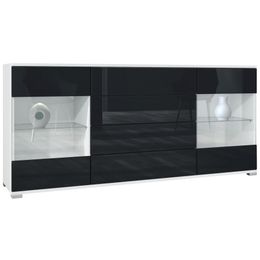 Vladon SIDEBOARD Bari Schwarz Hochglanz