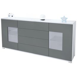 Vladon SIDEBOARD Gr&ouml;mitz Graphit Seidenmatt