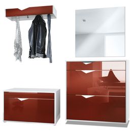 Vladon GARDEROBE Kolmio Fronten in Bordeaux Hochglanz