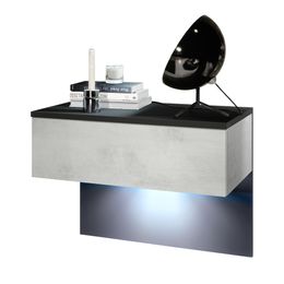 Vladon NACHTTISCH Sleep Fronten in Beton Oxid Optik