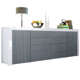 Vladon SIDEBOARD La Paz Avola-Anthrazit / Wei&szlig; Hochglanz