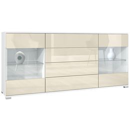 Vladon SIDEBOARD Bari Creme Hochglanz