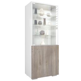 Vladon VITRINE Granada Eiche Nordic