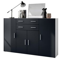 Vladon HIGHBOARD Aron Fronten in Schwarz matt