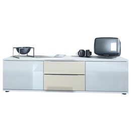 Vladon LOWBOARD Linio Creme Hochglanz
