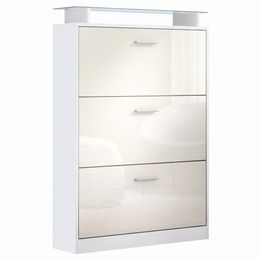 Vladon SCHUHSCHRANK Lavia Front in Creme Hochglanz