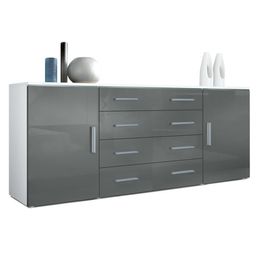 Vladon SIDEBOARD Verona Grau Hochglanz